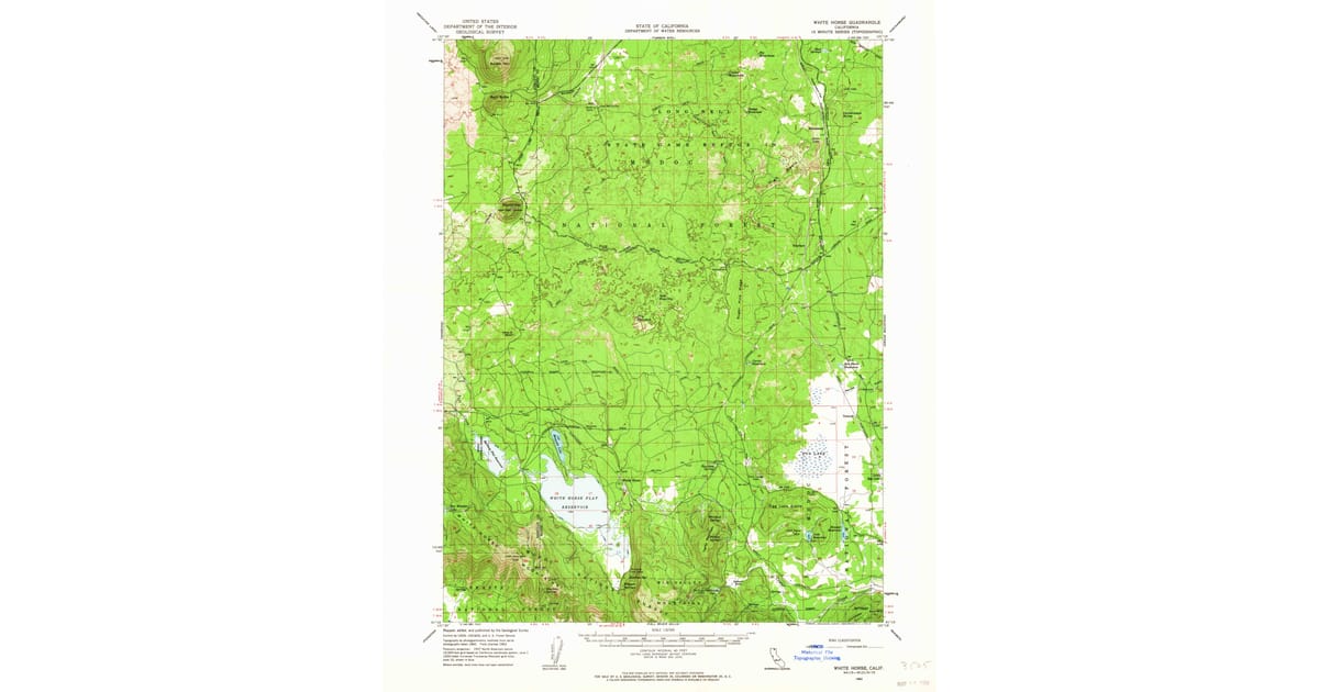 1962 Map of White Horse, Modoc County, CA — High-Res | Pastmaps