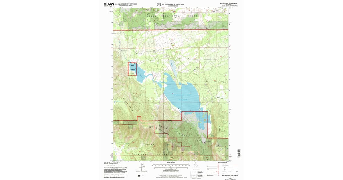 1993 Map of White Horse, Modoc County, CA — High-Res, 1997 Print #2 ...