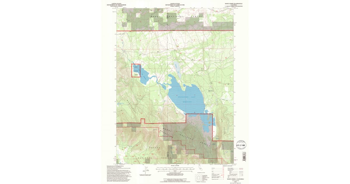 1993 Map of White Horse, Modoc County, CA — High-Res | Pastmaps