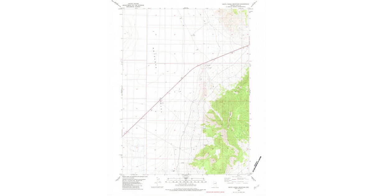 1982 Map of White Horse Mountain, Elko County, NV — High-Res | Pastmaps