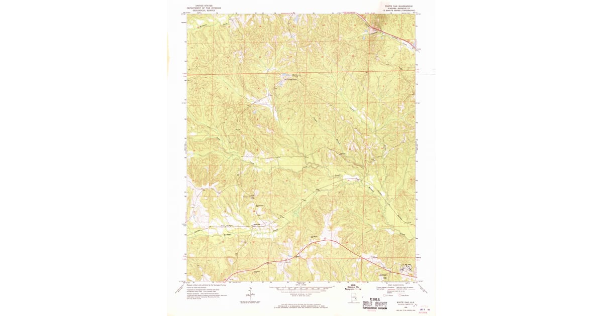1968 Map of White Oak, Barbour County, AL — High-Res | Pastmaps