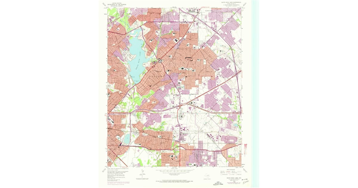1958 Map of White Rock Lake, Dallas County, TX — High-Res | Pastmaps