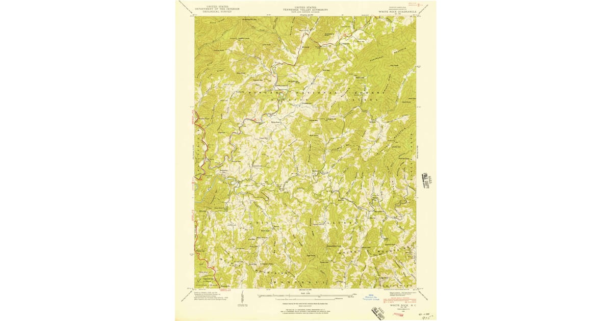 1939 Map of White Rock, Madison County, NC — High-Res | Pastmaps