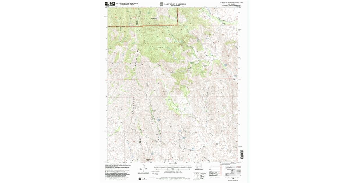 1999 Map of White Rock Mountain, Sierra County, NM — High-Res | Pastmaps