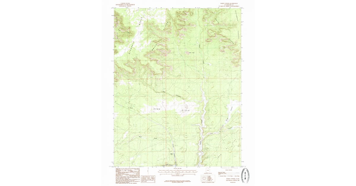 1985 Map of White Tower, Kane County, UT — High-Res | Pastmaps