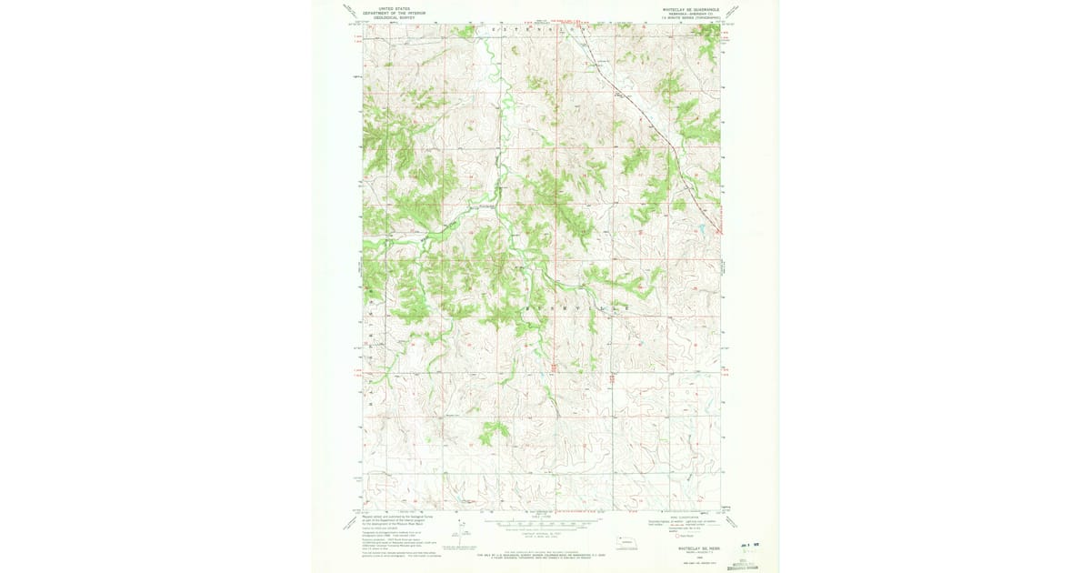 1969 Map of Whiteclay SE, Sheridan County, NE — High-Res | Pastmaps