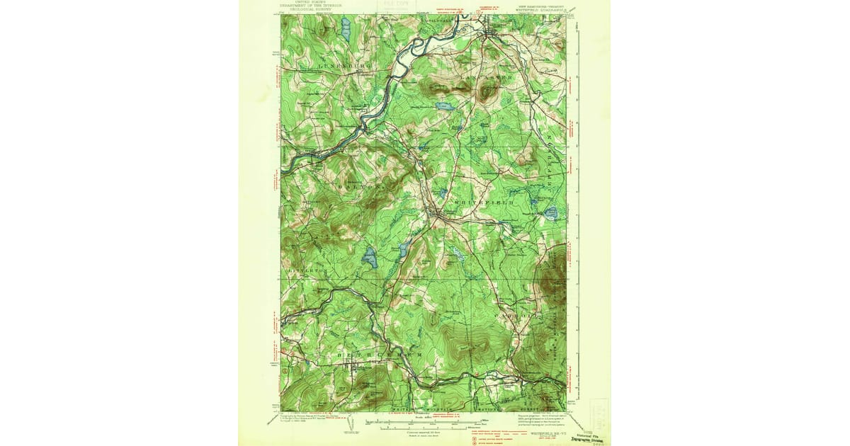 1938 Map of Whitefield, Coos County, NH — High-Res | Pastmaps