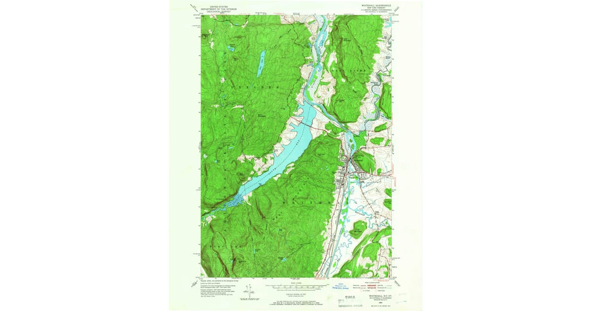1950 Map of Whitehall, Washington County, NY — High-Res | Pastmaps