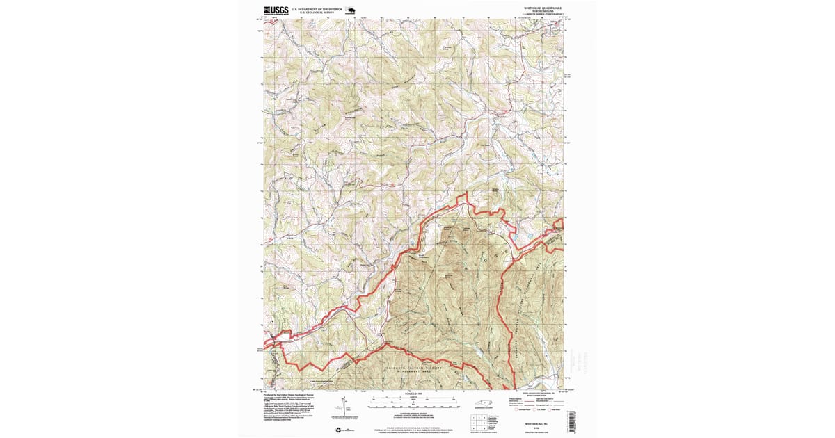 1998 Map of Whitehead, Alleghany County, NC — High-Res | Pastmaps