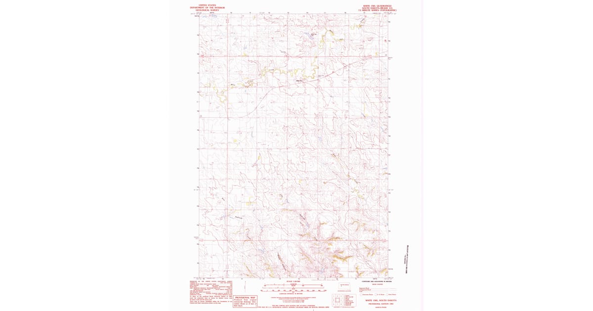 1983 Map of Whiteman Owl, Meade County, SD — High-Res | Pastmaps