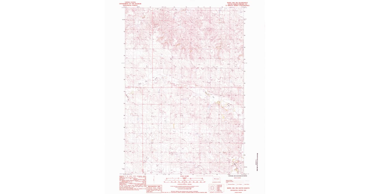 1983 Map of Whiteman Owl NW, Meade County, SD — High-Res | Pastmaps
