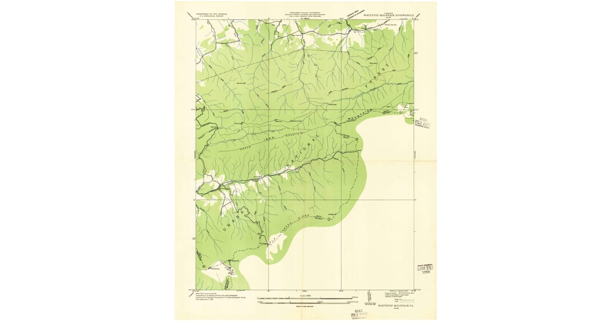 1935 Map of Whitetop Mountain, Smyth County, VA — High-Res | Pastmaps