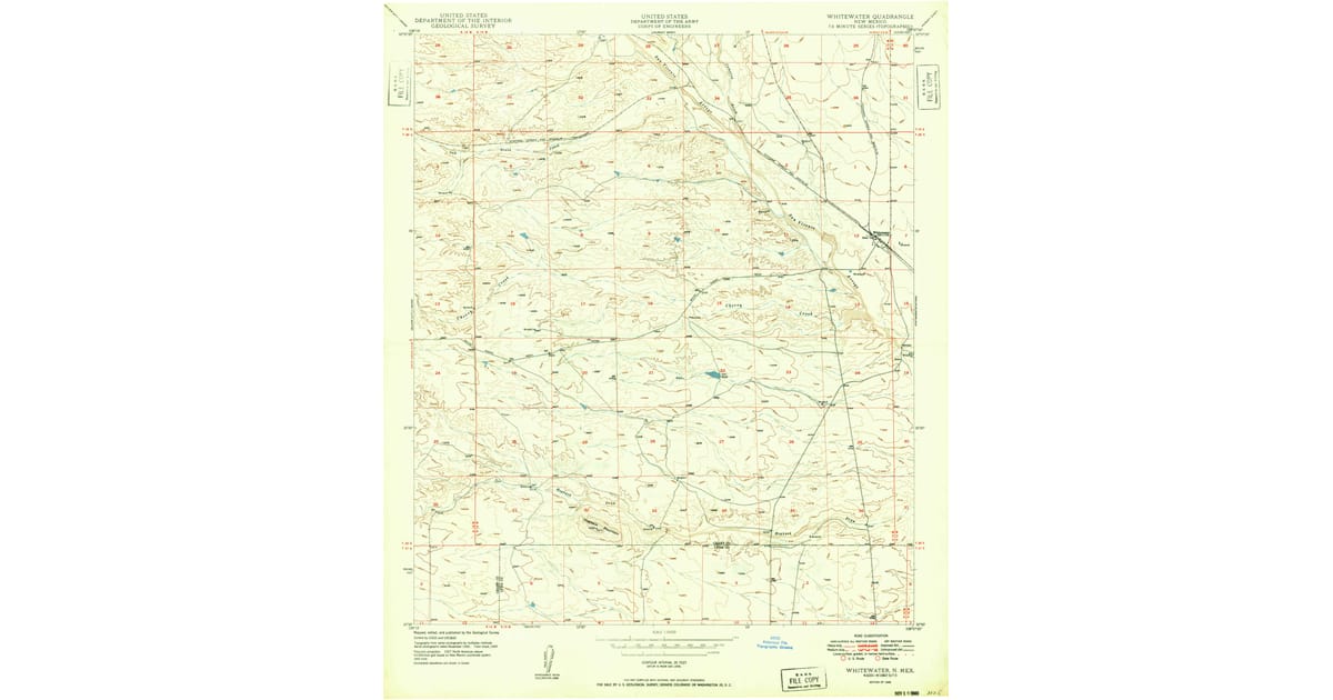 1949 Map of Whitewater, Grant County, NM — High-Res | Pastmaps