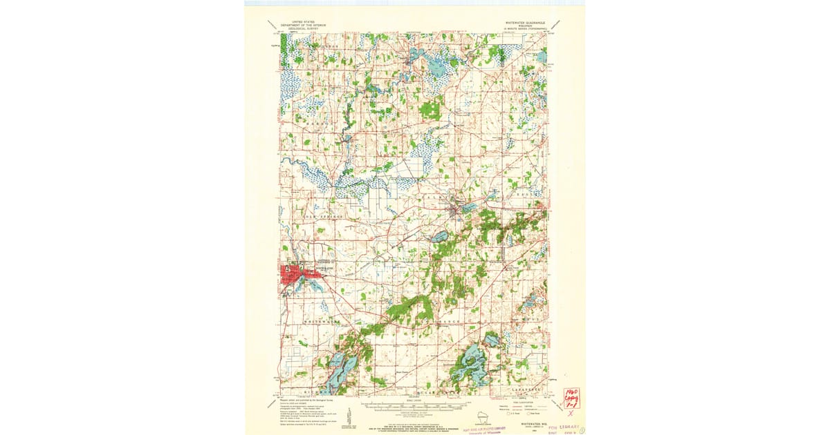 1960 Map of Whitewater, WI — High-Res | Pastmaps
