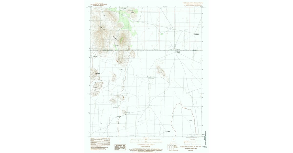 1983 Map of Whitewater Mountains, Hidalgo County, NM — High-Res | Pastmaps