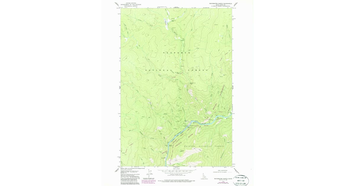 1979 Map of Whitewater Ranch, Idaho County, ID — High-Res | Pastmaps