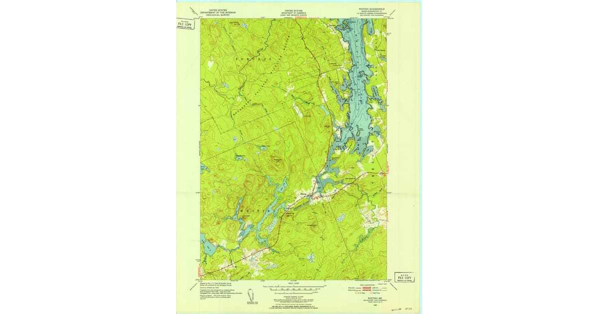 1949 Map of Whiting, Washington County, ME — High-Res | Pastmaps