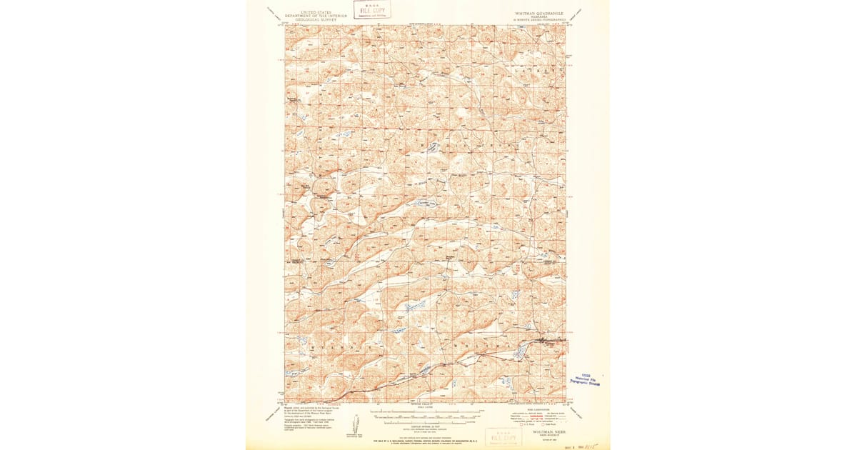 1950 Map of Whitman, Cherry County, NE — High-Res | Pastmaps
