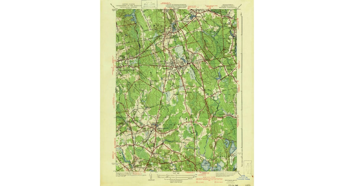1941 Map of Whitman, Plymouth County, MA — High-Res | Pastmaps