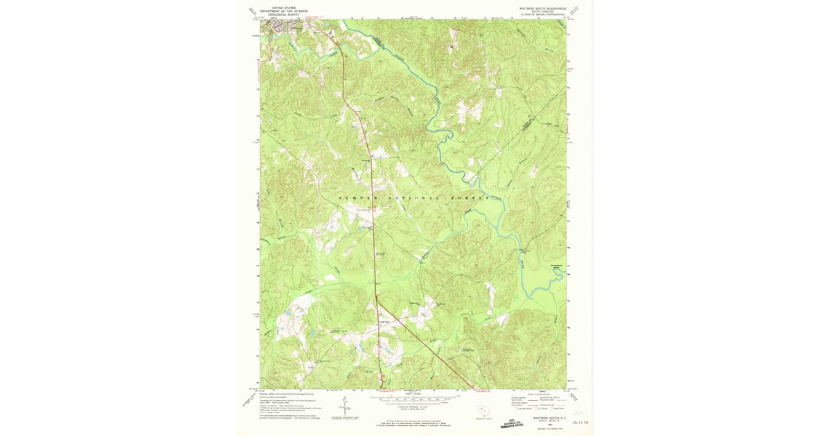 1969 Map of Whitmire South, Newberry County, SC — High-Res | Pastmaps