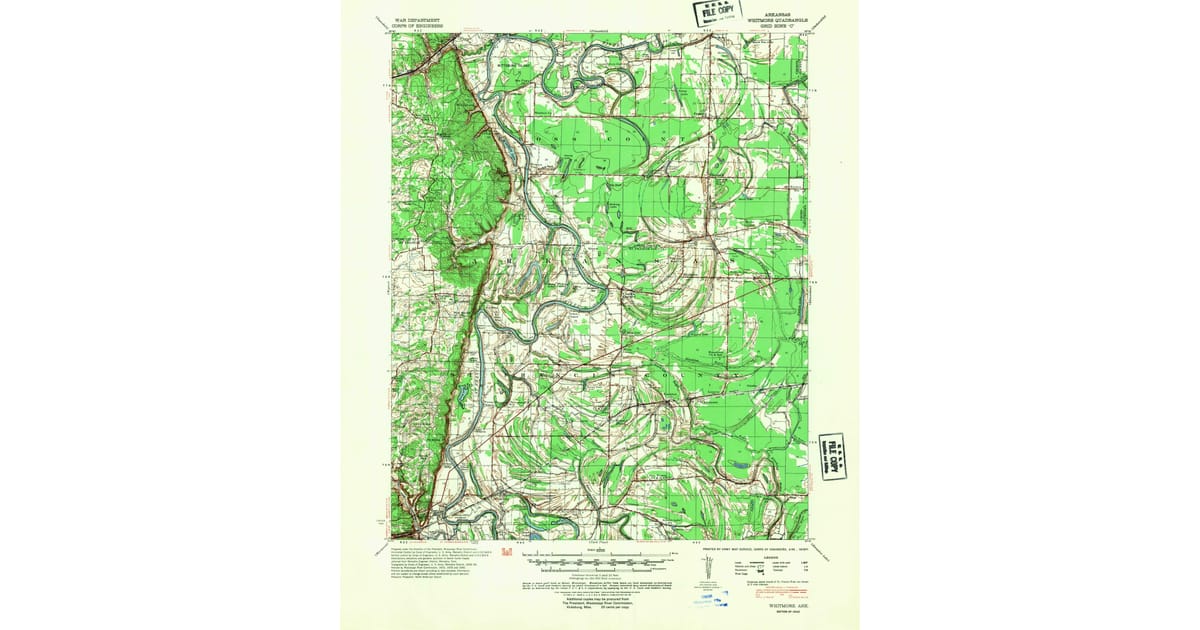 1940 Map of Whitmore, St. Francis County, AR — High-Res, 1954 Print ...