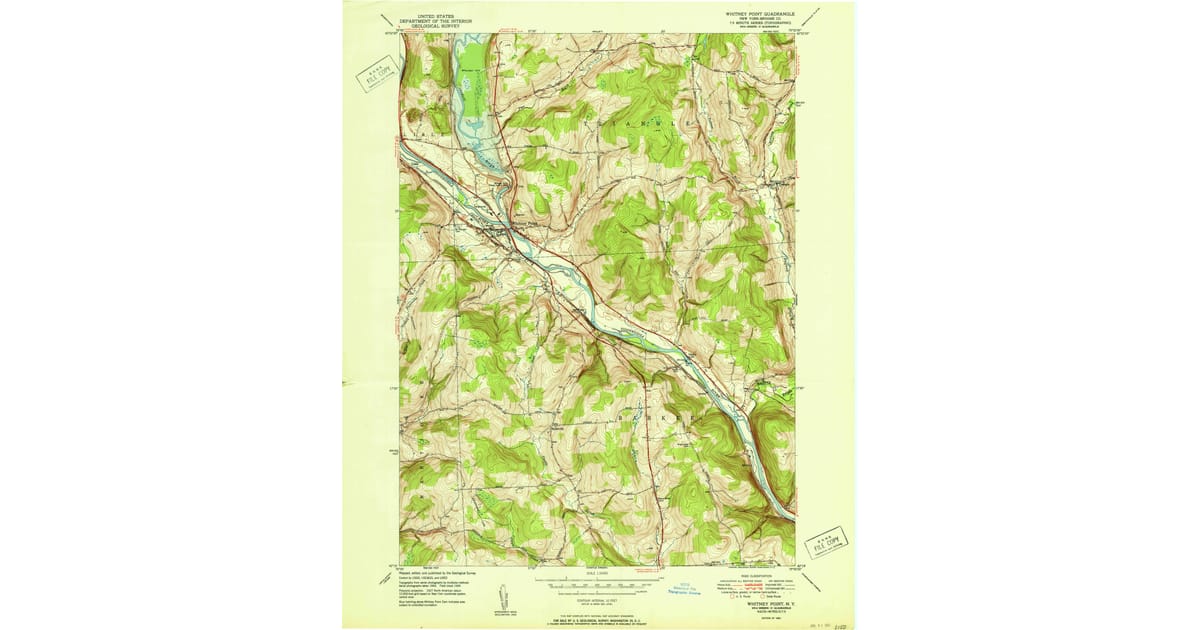 1951 Map of Whitney Point, NY — High-Res | Pastmaps