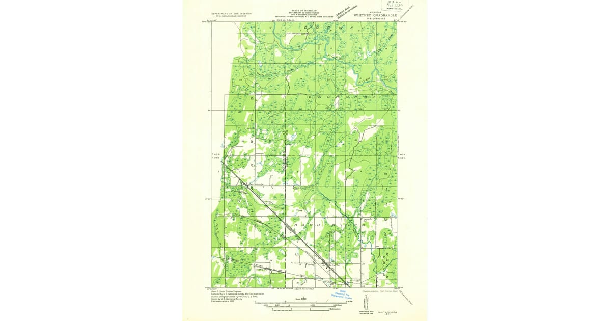 1932 Map of Whitney SE, Delta County, MI — High-Res | Pastmaps