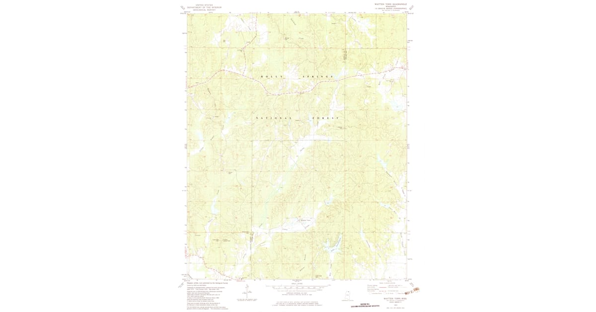 1982 Map of Whitten Town, Benton County, MS — High-Res | Pastmaps