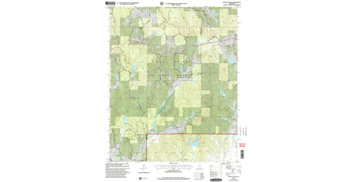 2000 Map of Whitten Town, Benton County, MS — High-Res | Pastmaps