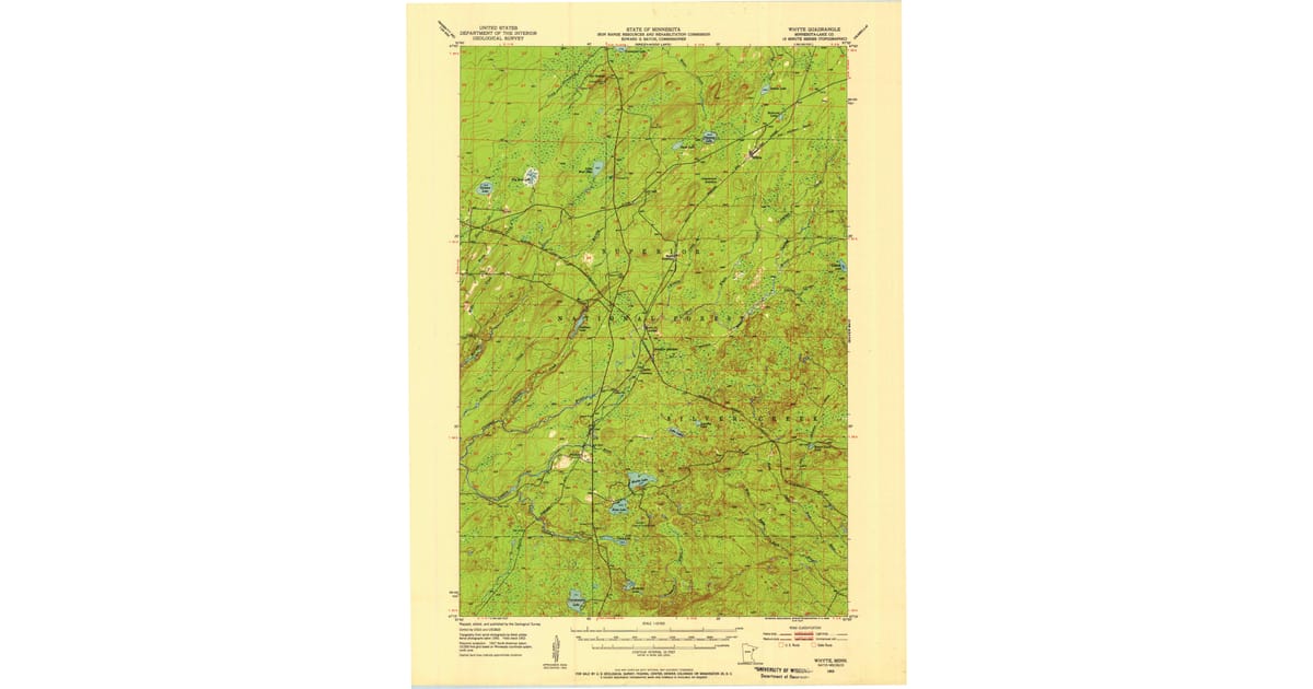 1953 Map of Whyte, Lake County, MN — High-Res | Pastmaps