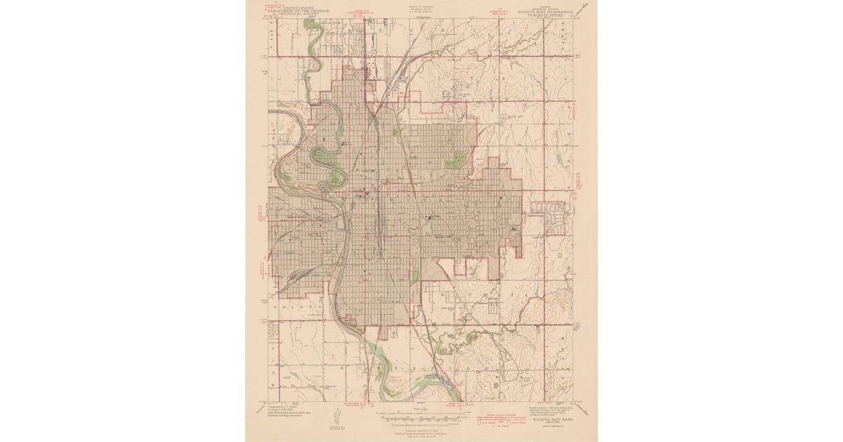 1943 Map of Wichita East, Sedgwick County, KS — High-Res | Pastmaps