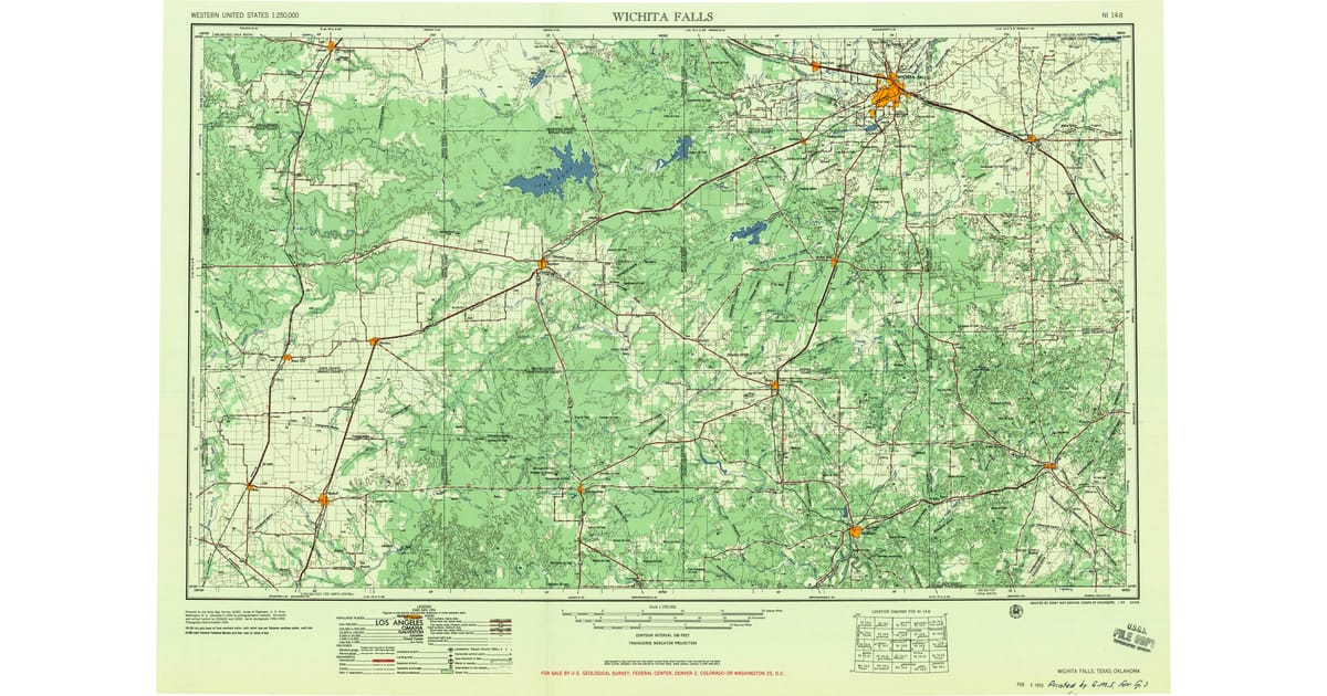 1958 Map of Wichita Falls, TX — High-Res | Pastmaps