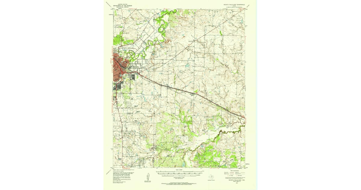 1957 Map of Wichita Falls East, Clay County, TX — High-Res | Pastmaps