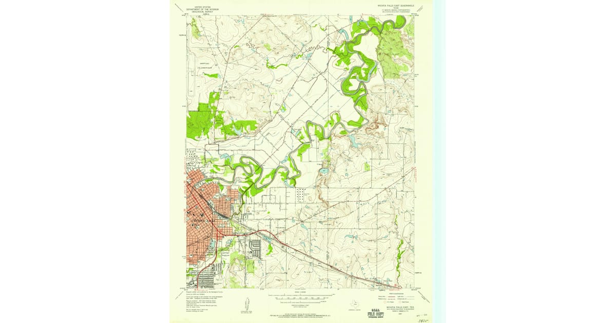 1957 Map of Wichita Falls East, Wichita County, TX — High-Res | Pastmaps