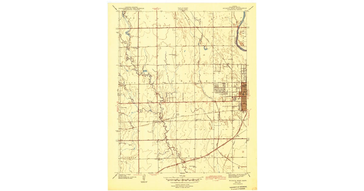 1943 Map of Wichita West, Sedgwick County, KS — High-Res | Pastmaps