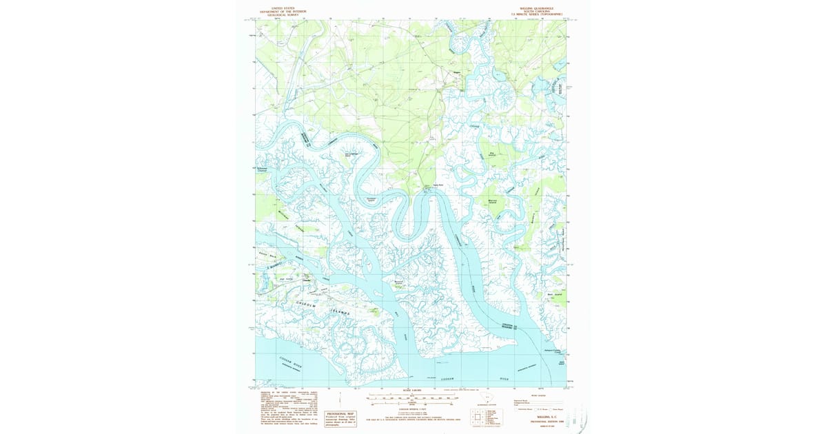 1988 Map of Wiggins, Colleton County, SC — High-Res | Pastmaps