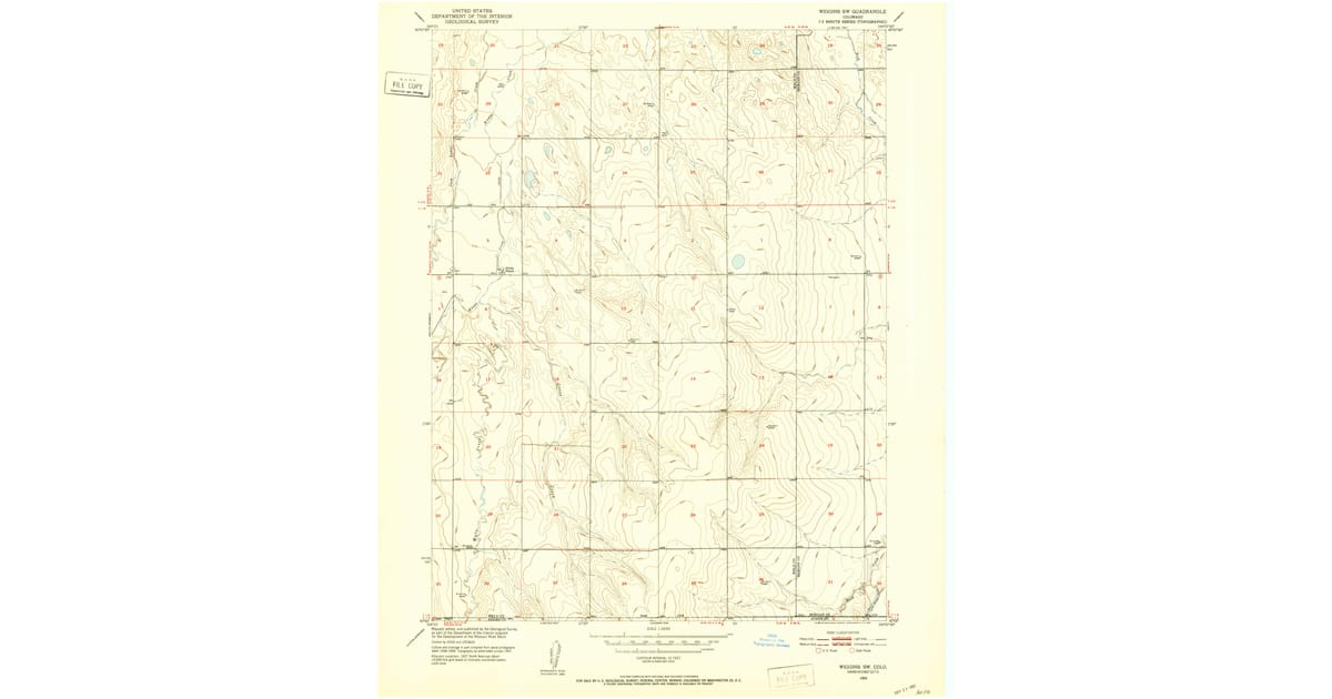 1950 Map of Wiggins SW, Weld County, CO — High-Res | Pastmaps