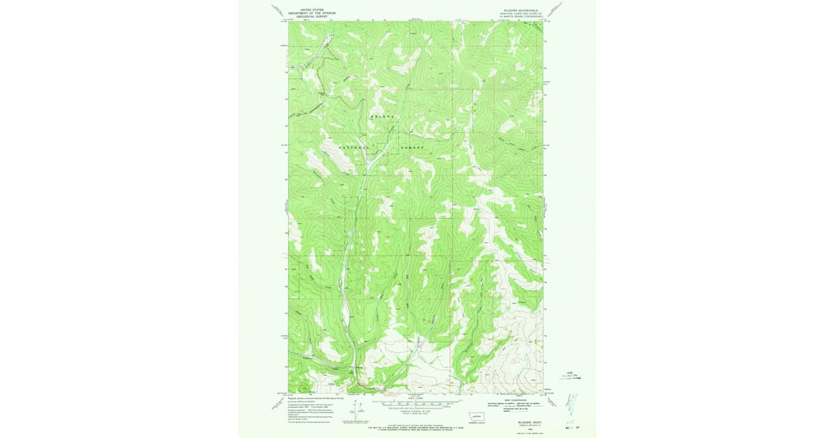 1968 Map of Wilborn, Lewis and Clark County, MT — High-Res | Pastmaps