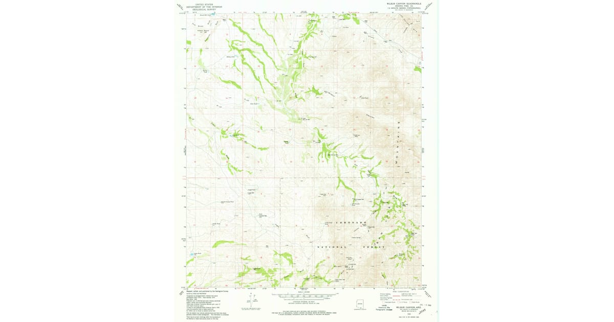 1980 Map of Wilbur Canyon, Pima County, AZ — High-Res | Pastmaps