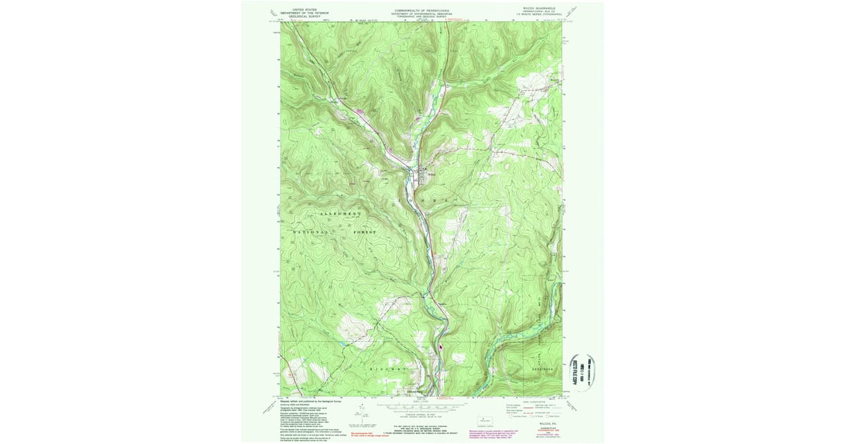 1969 Map of Wilcox, PA — High-Res, 1988 Print | Pastmaps