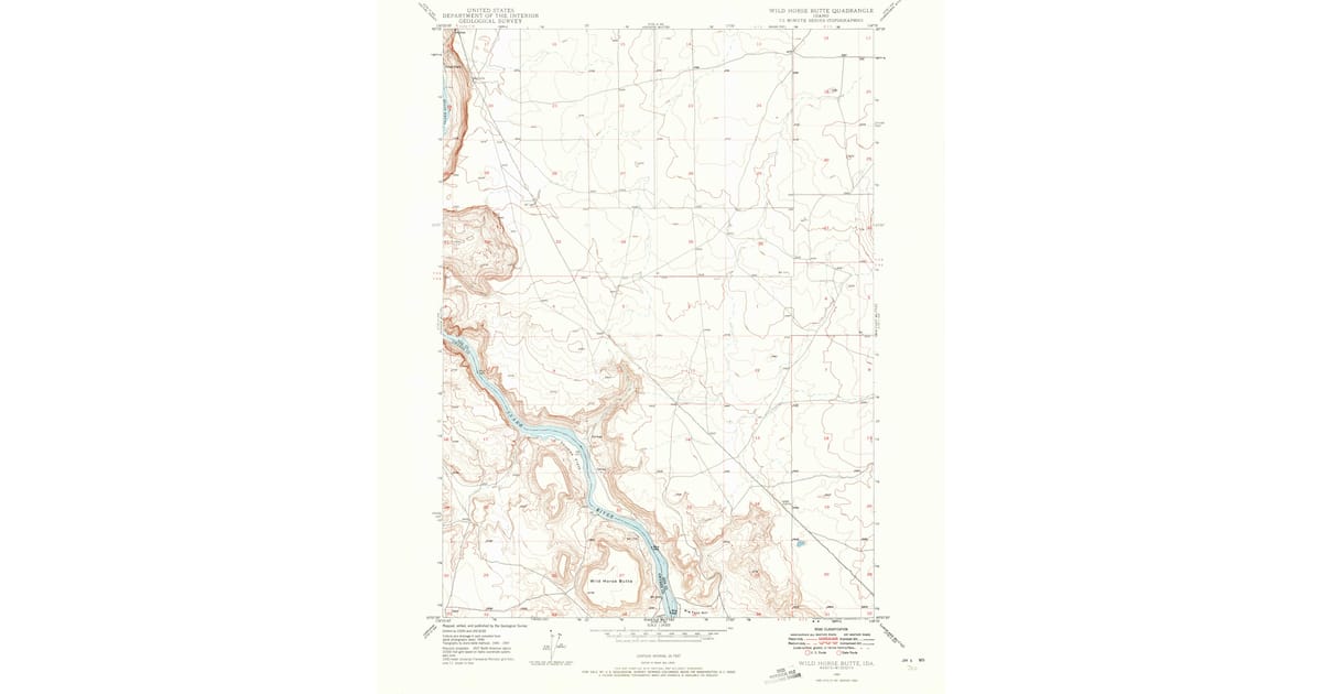1947 Map of Wild Horse Butte, Ada County, ID — High-Res | Pastmaps