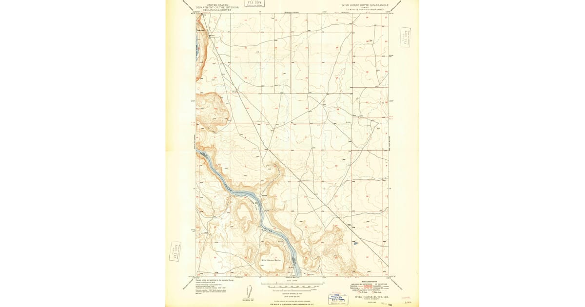 1948 Map of Wild Horse Butte, Ada County, ID — High-Res | Pastmaps