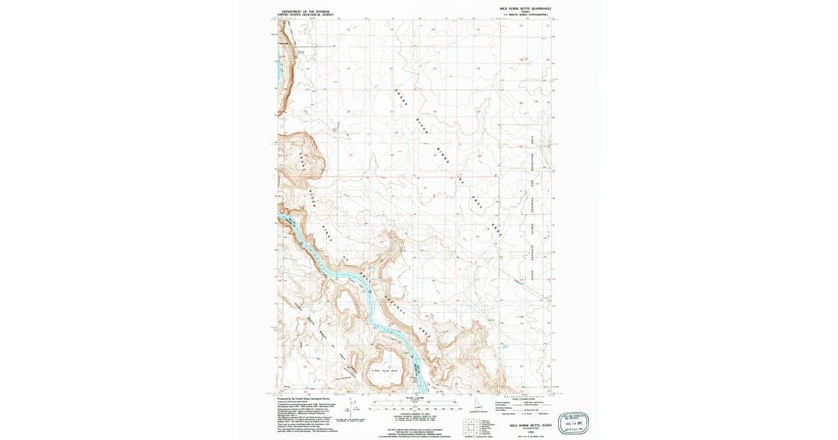 1992 Map of Wild Horse Butte, Ada County, ID — High-Res | Pastmaps