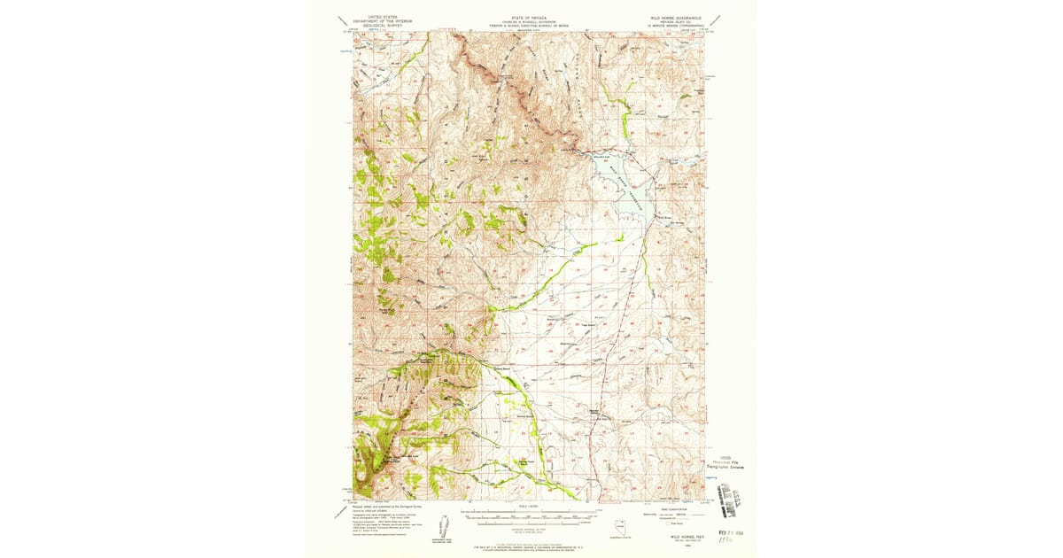 1956 Map of Wild Horse, Elko County, NV — High-Res | Pastmaps