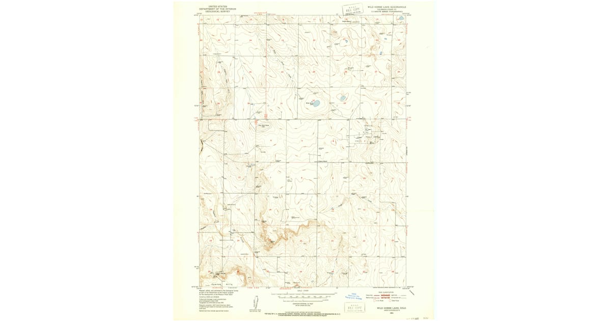 1951 Map of Wild Horse Lake, Logan County, CO — High-Res | Pastmaps