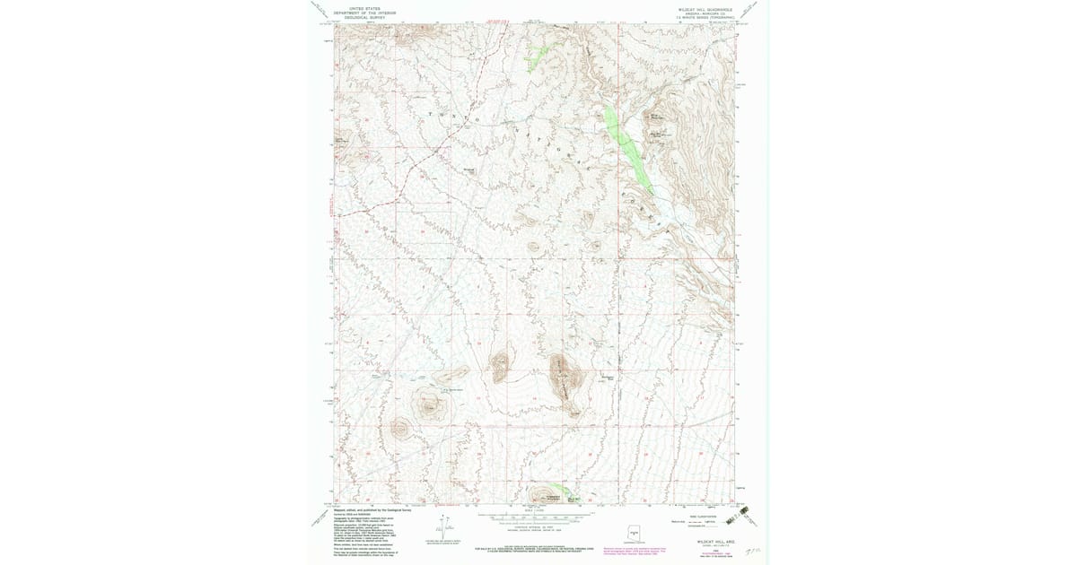 1965 Map of Wildcat Hill, Maricopa County, AZ — High-Res, 1982 Print ...