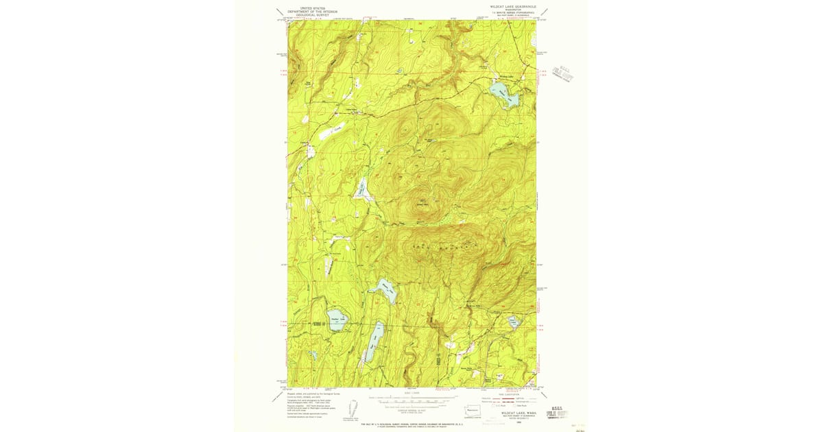 1953 Map of Wildcat Lake, Kitsap County, WA — High-Res | Pastmaps