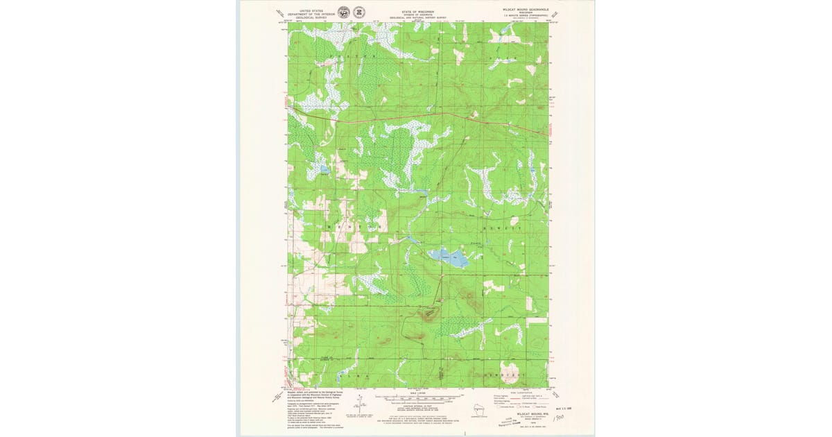 1979 Map of Wildcat Mound, Clark County, WI — High-Res | Pastmaps