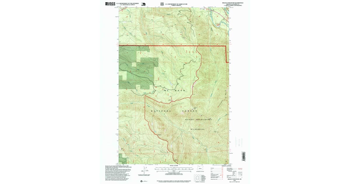 1997 Map of Wildcat Mountain, Clackamas County, OR — High-Res | Pastmaps