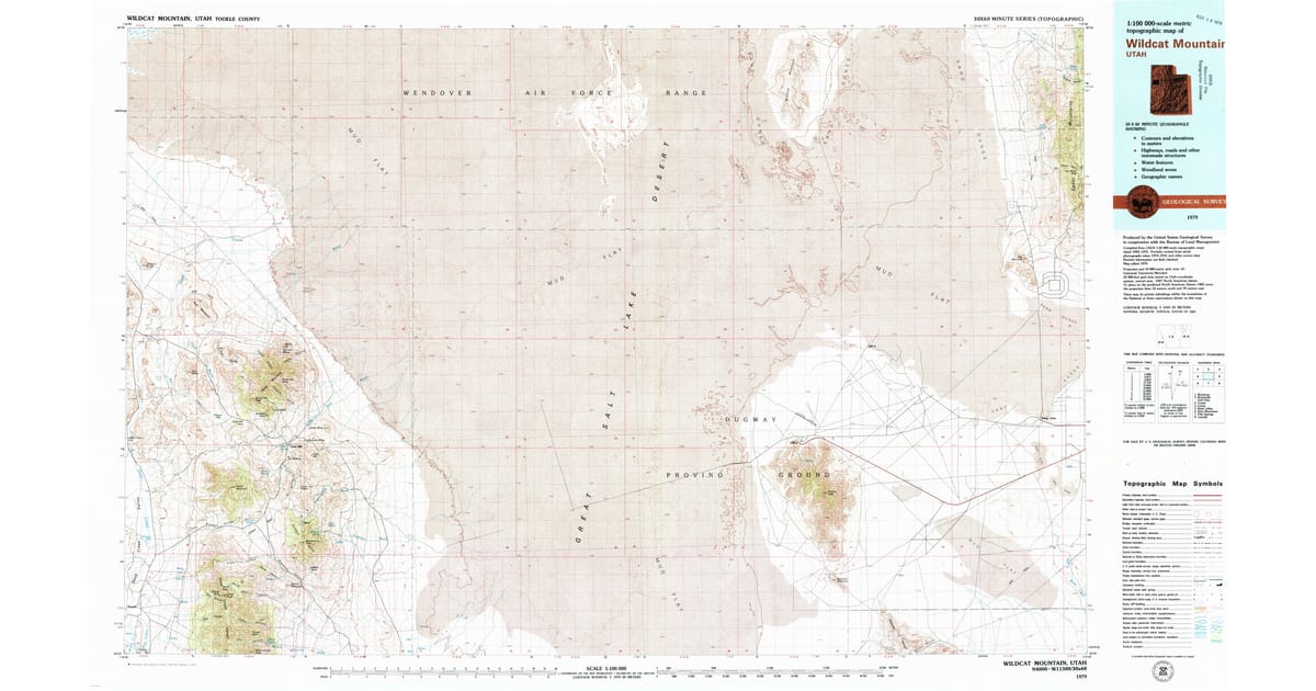 1979 Map of Wildcat Mountain, Tooele County, UT — High-Res | Pastmaps